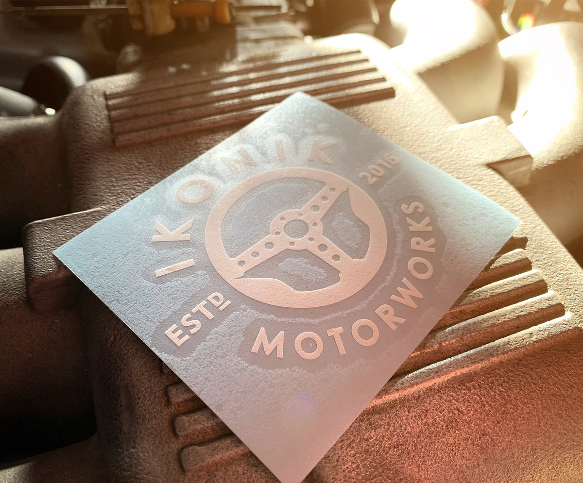 IKONIK Motorworks "Made In House" White Classic Sticker – Ikonik Motorworks